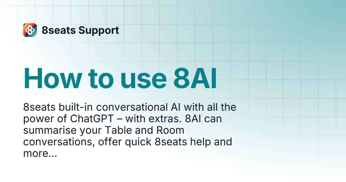 How to use 8AI | 8seats Support